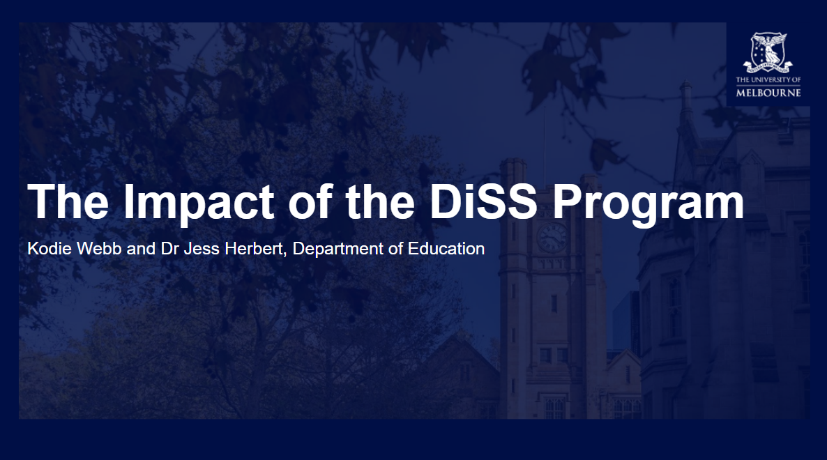 The Impact of the DiSS Program - Health Care In Secondary Schools
